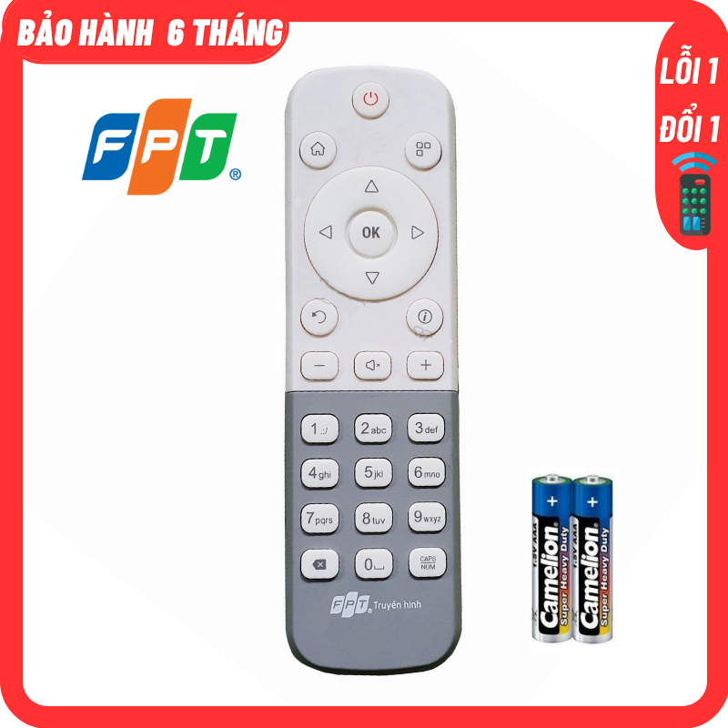 Điều khiển Đầu thu FPT trắng kèm Pin - Điều khiển Tivi FPT trắng ...