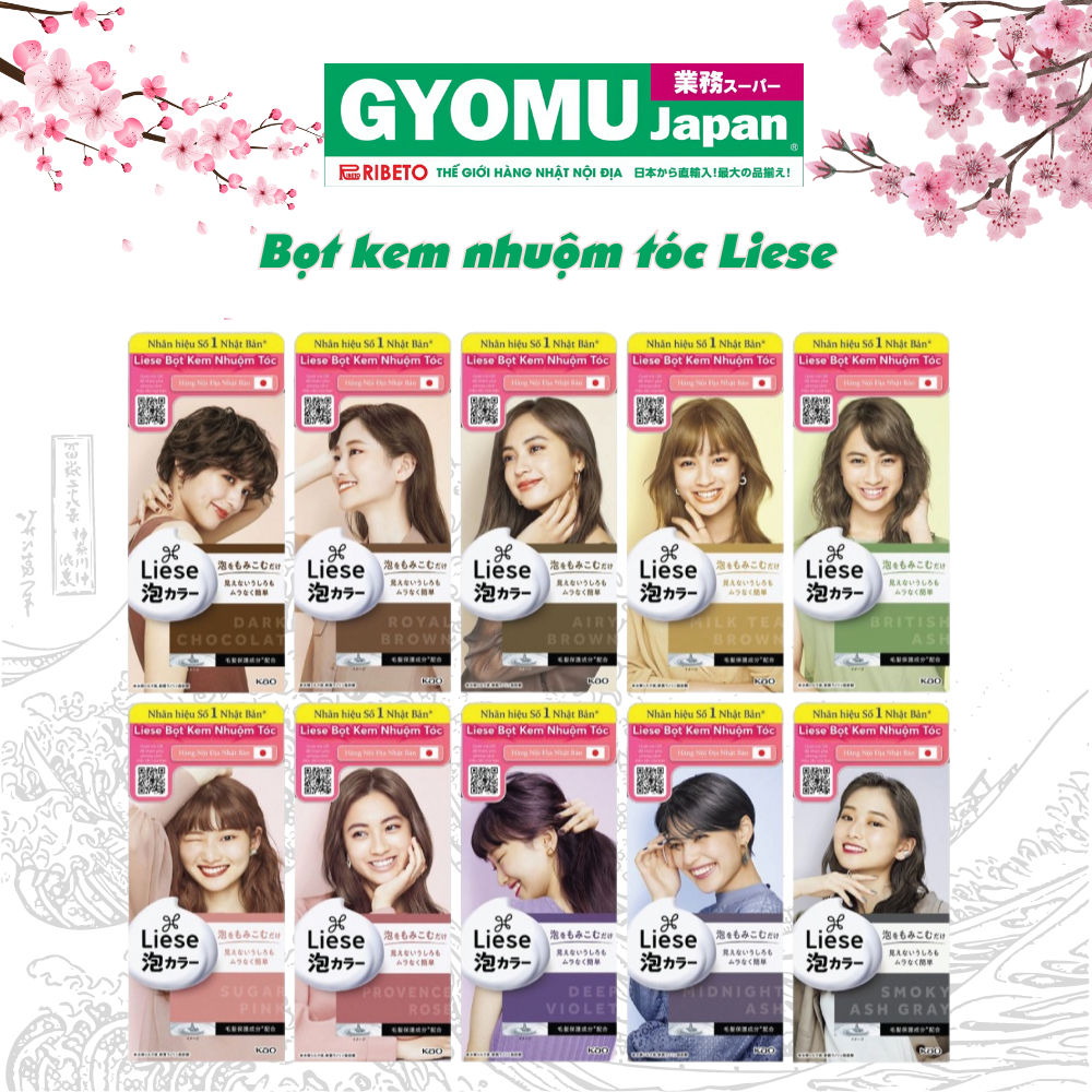 Bọt kem nhuộm tóc Liese đủ màu, bọt kem nhuộm tóc Nhật Bản - Gyomu ...