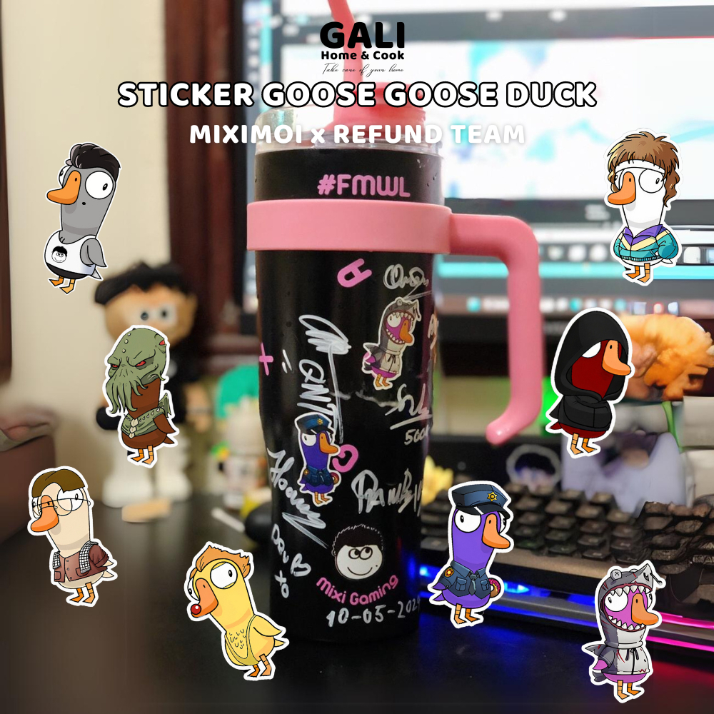 Sticker Vịt Miximoi và Refund Goose Goose Duck, Dán cốc Mixi, KHÔNG ...