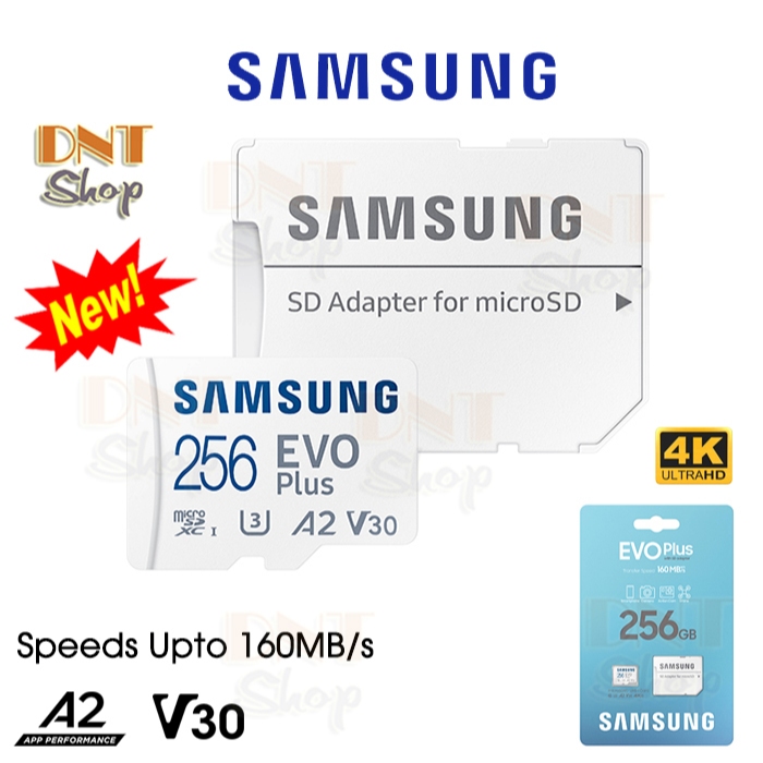 Thẻ nhớ MicroSDXC Samsung EVO Plus 256GB 160MB/s 2025 U3 4K V30 A2 App Performance | Shopee Việt Nam
