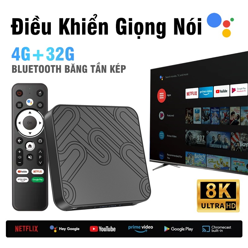 Android TV Box Z8 Pro Giọng Nói Hỗ Trợ Kiểm Soát 8K 8G+128GB Việt Wifi 5G Bluetooth Băng Tần Kép ...