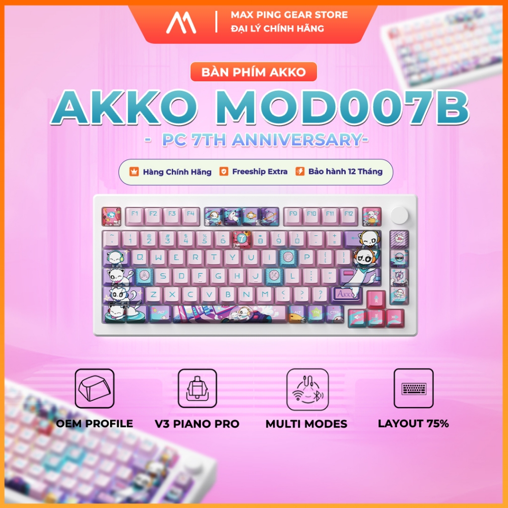 Bàn phím cơ Akko MOD007B PC 7th Anniversary/ Switch Piano | Shopee Việt Nam