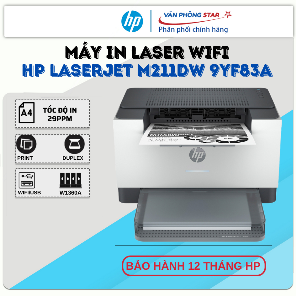 Máy in Laser đen trắng HP LaserJet M211D / M211DW in 2 mặt, tốc độ 29 ...