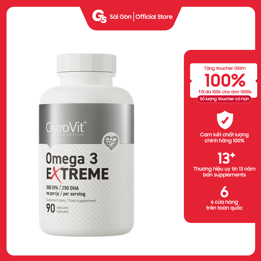 Viên uống dầu cá Ostrovit Omega 3 Extreme, (90 Capsules) nhập khẩu Ba ...