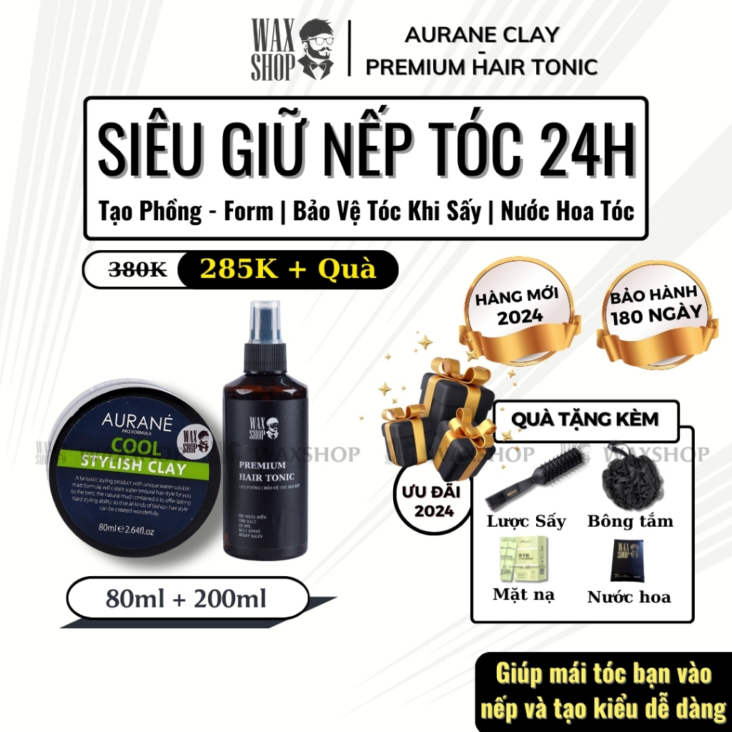 Sáp Vuốt Tóc Nam Aurane Cool Stylish Clay Chính Hãng - Bảo Hành 180 ...