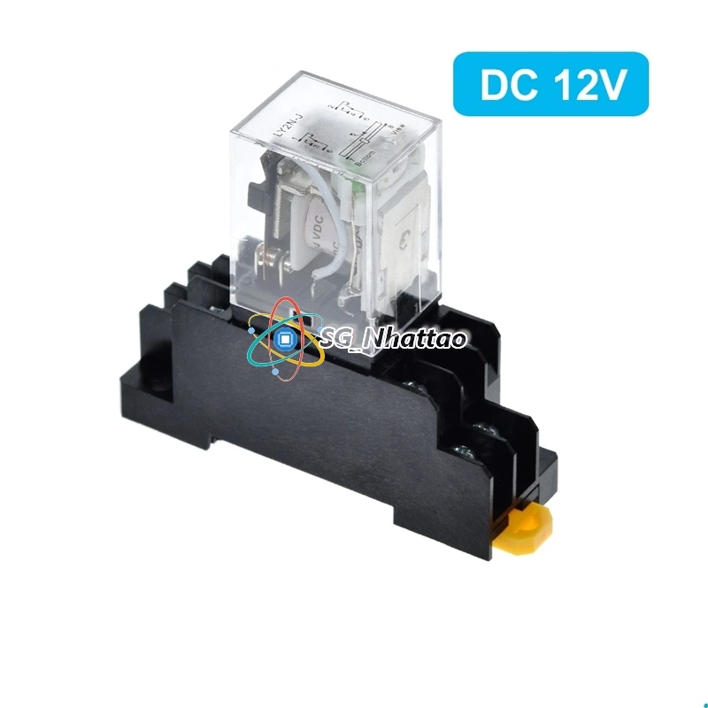 Rơ le trung gian 12V 10A 8 chân Relay trung gian | Shopee Việt Nam