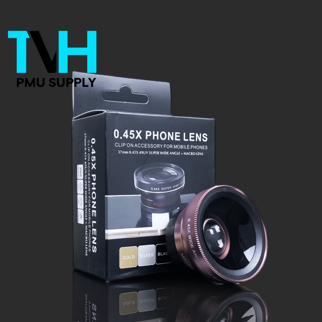 Lens 2 Trong 1 Góc Siêu Rộng 0.45X Ống Kính Macro Quay Video Chụp Ảnh Gắn Điện Thoại TVH PMU ...