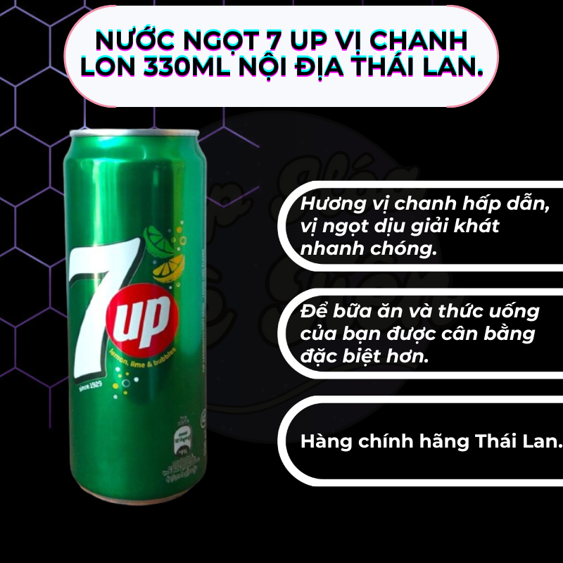 Nước Ngọt 7 Up Vị Chanh Lon 330ml Nội Địa Thái Lan. | Shopee Việt Nam