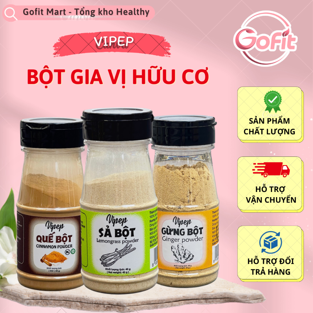 Bộ Sản Phẩm Gia Vị VIPEP - Gừng- Sả - Quế - Nghệ, 35g, 40g Bột | Shopee Việt Nam