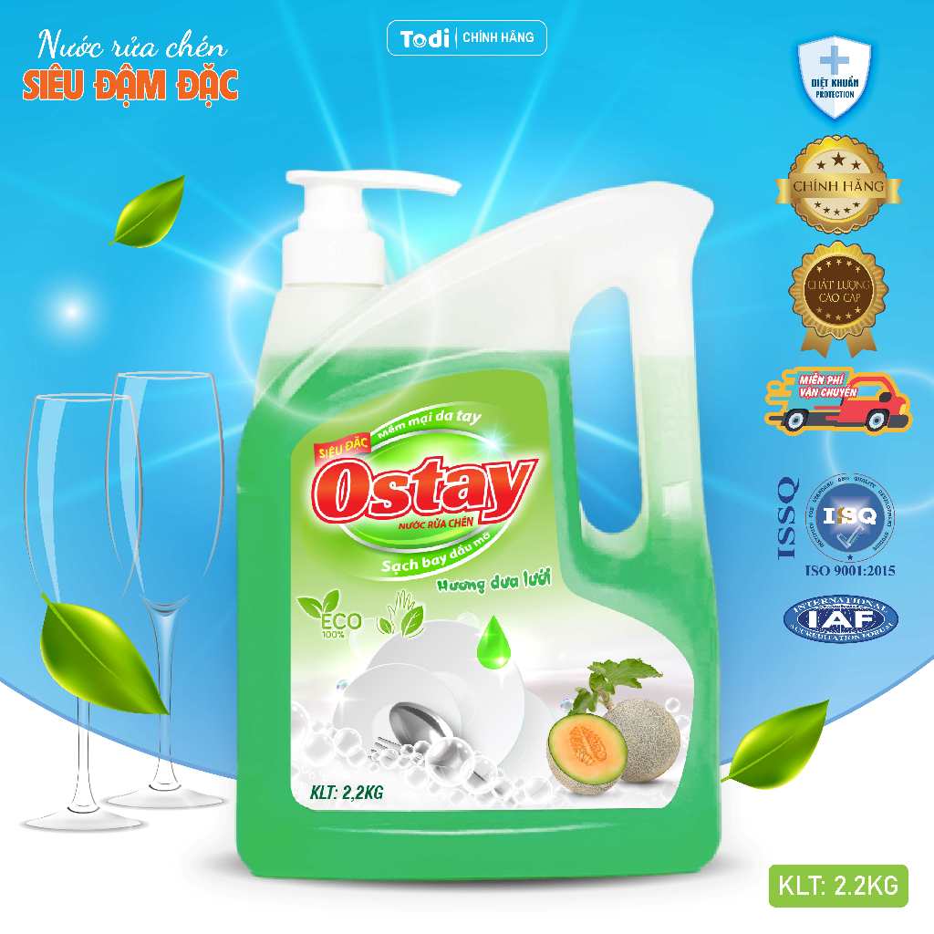 Nước rửa chén Ostay Hương Dưa Lưới - Siêu đặc - Mềm mại da tay - Sạch bay dầu mỡ | Shopee Việt Nam