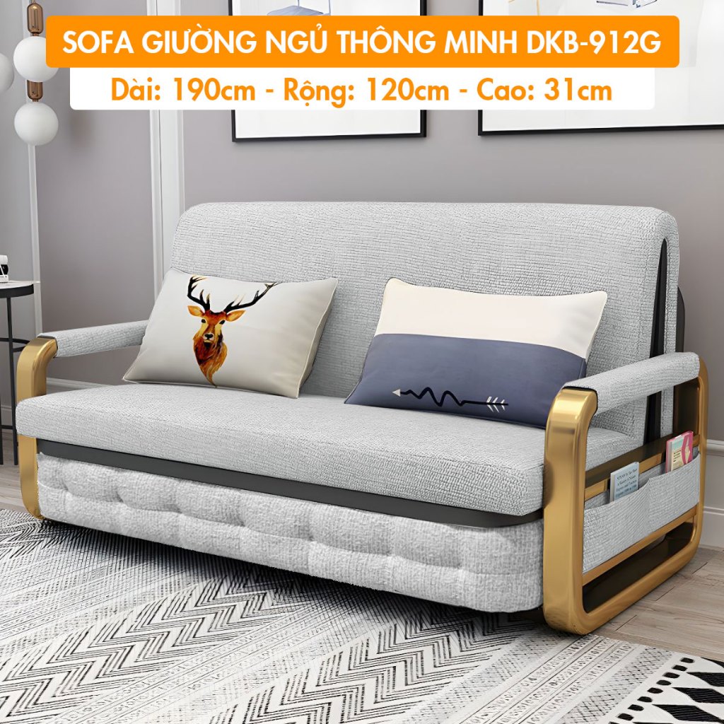 [ MÀU VÀNG GOLD SANG TRỌNG]. Sofa Giường DAKITA DKB - 912G. Rộng 1M2 - Nệm Tốt - Không Lún ...