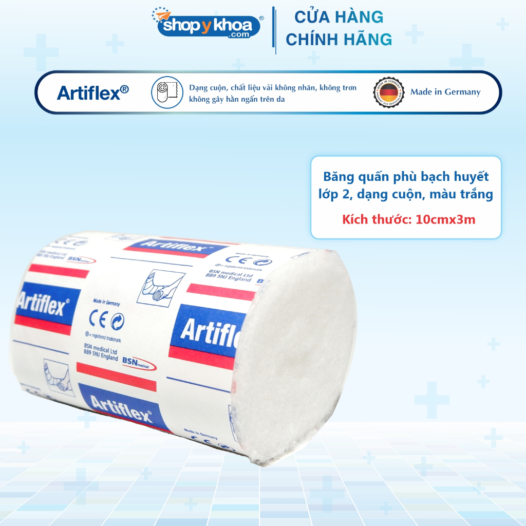 Artiflex - Băng Quấn Phù Bạch Huyết Lớp 2 Size 10cm x 3m, Dạng Cuộn ...