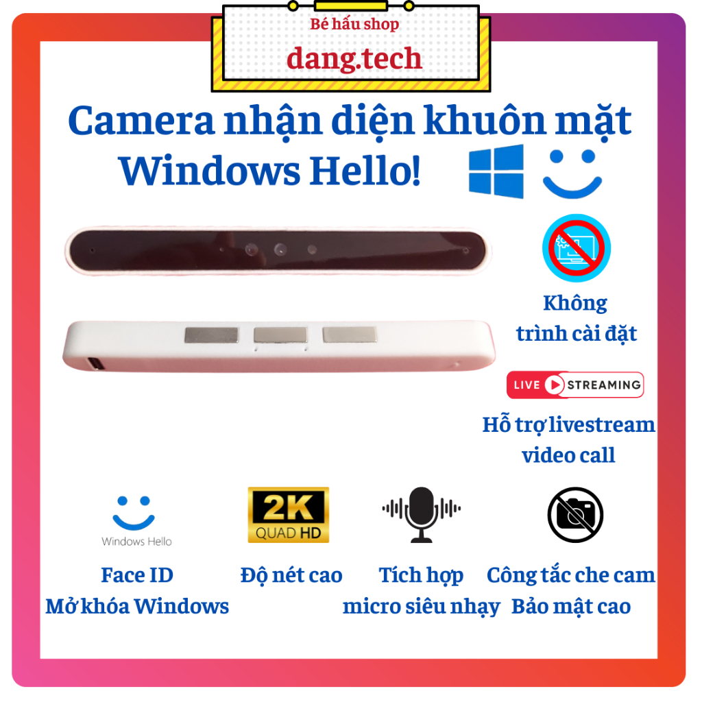 Webcam có mic 2k nhận diện gương mặt Windows Hello - IR Face iD(Mới ...