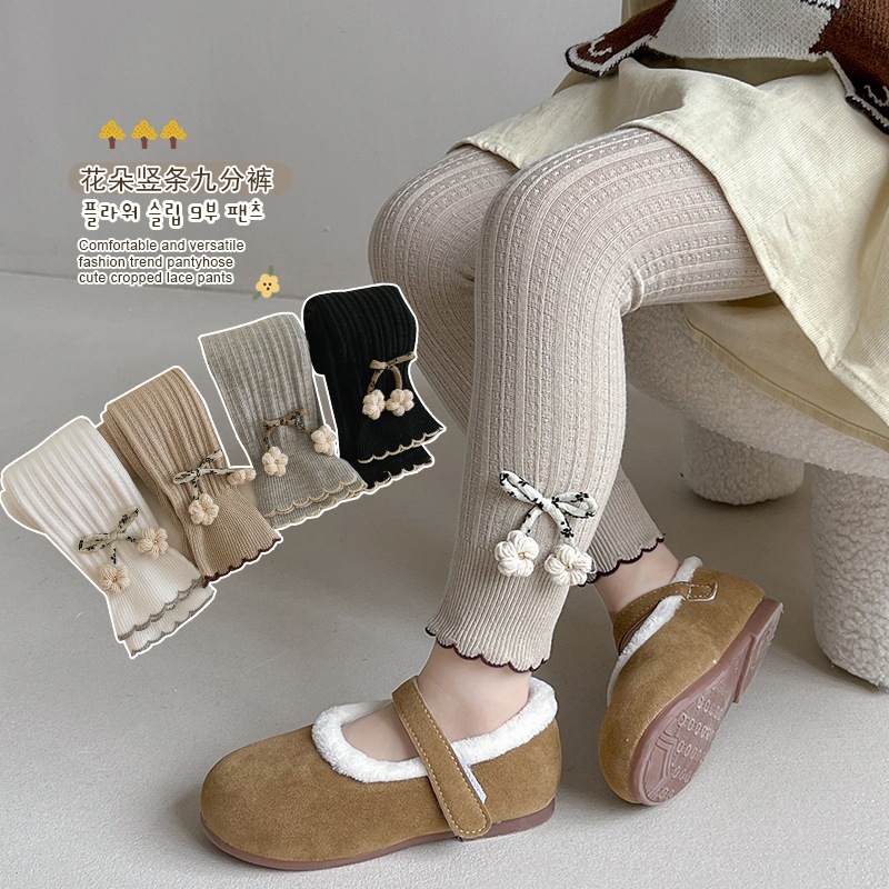 Quần tất co giãn, quần legging họa tiết ren hoa dễ thương cho bé gái ...