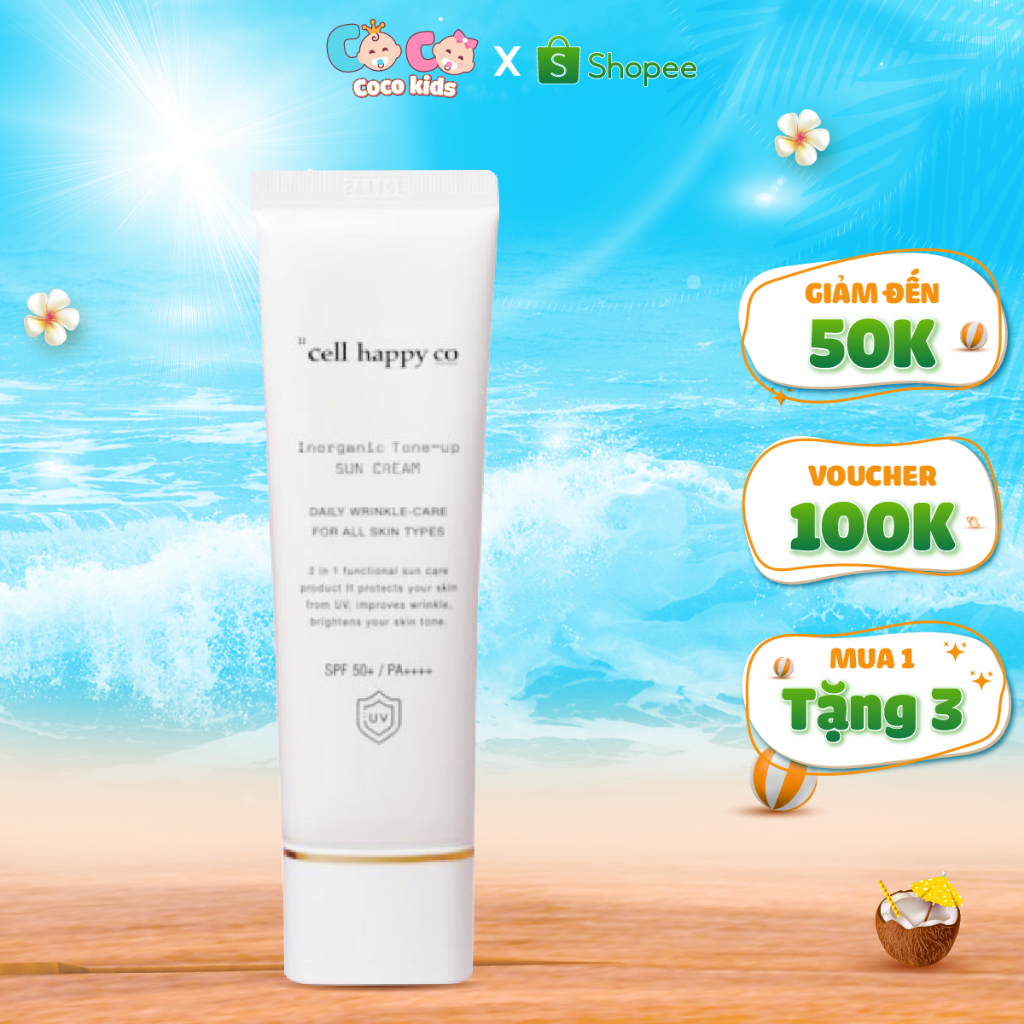 Kem chống nắng Cell Happy Co cao cấp chính hãng chất liệu vô cơ không ...