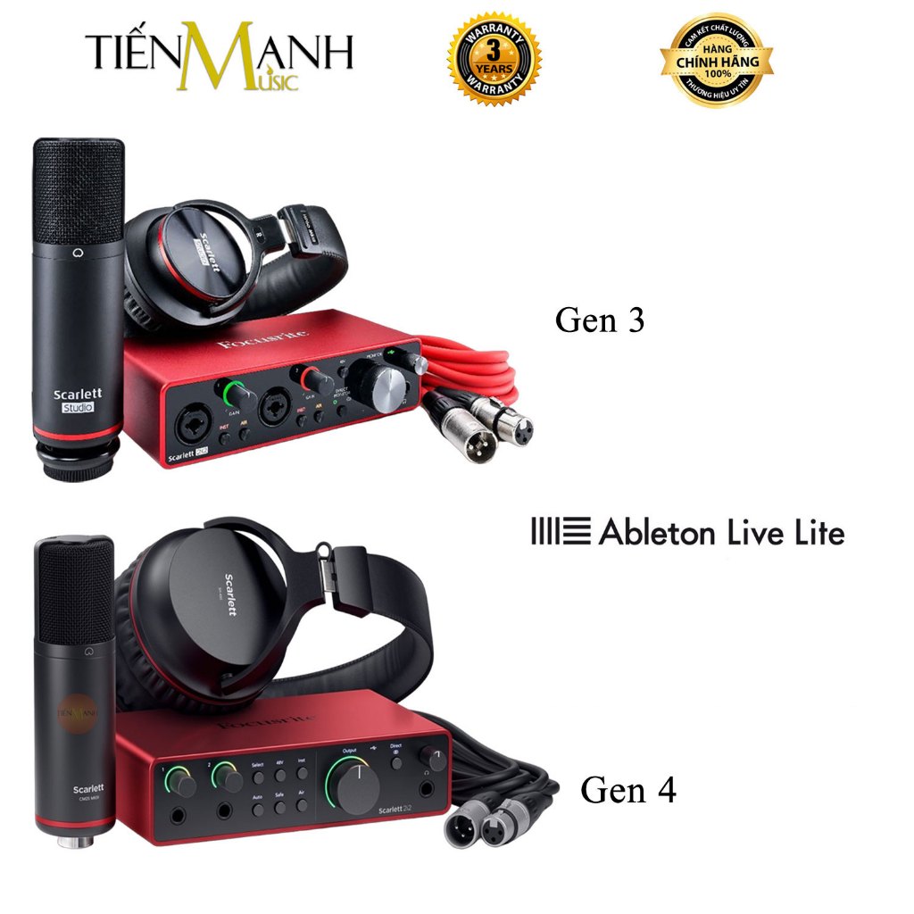 [Chính Hãng] Full Bộ Focusrite 2i2 Studio Gen 3, Gen 4 - Sound Card ...