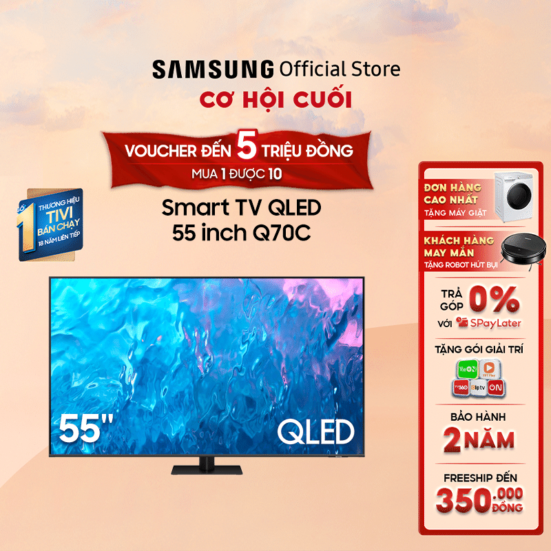 Smart Tivi Samsung QLED 4K 55 inch QA55Q70CAKXXV - 2023 | Shopee Việt Nam