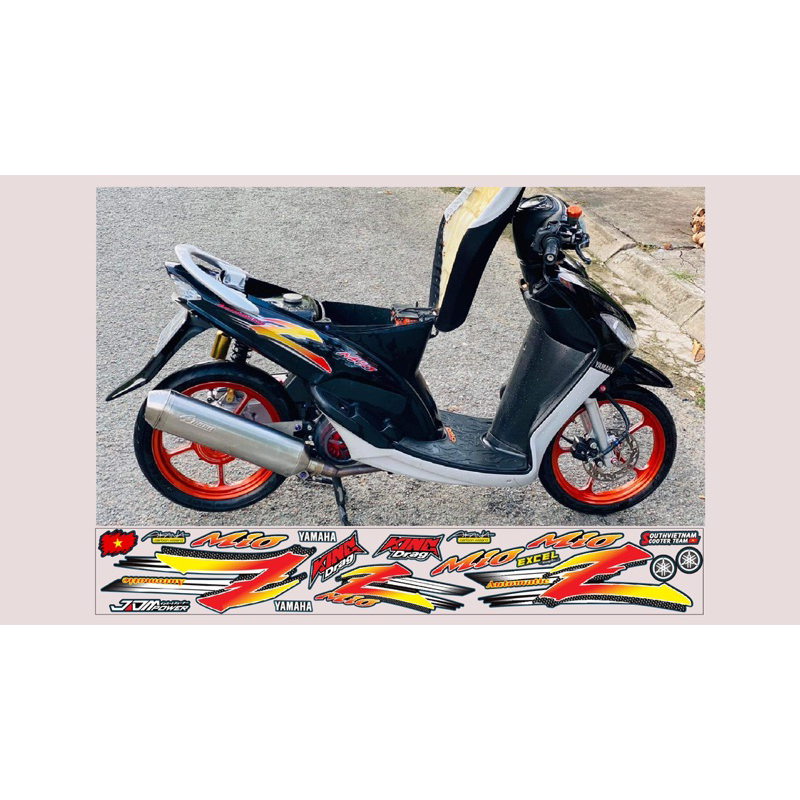 tem chế Mio nhỏ Z xe màu đen- Tem decal 3 lớp | Shopee Việt Nam