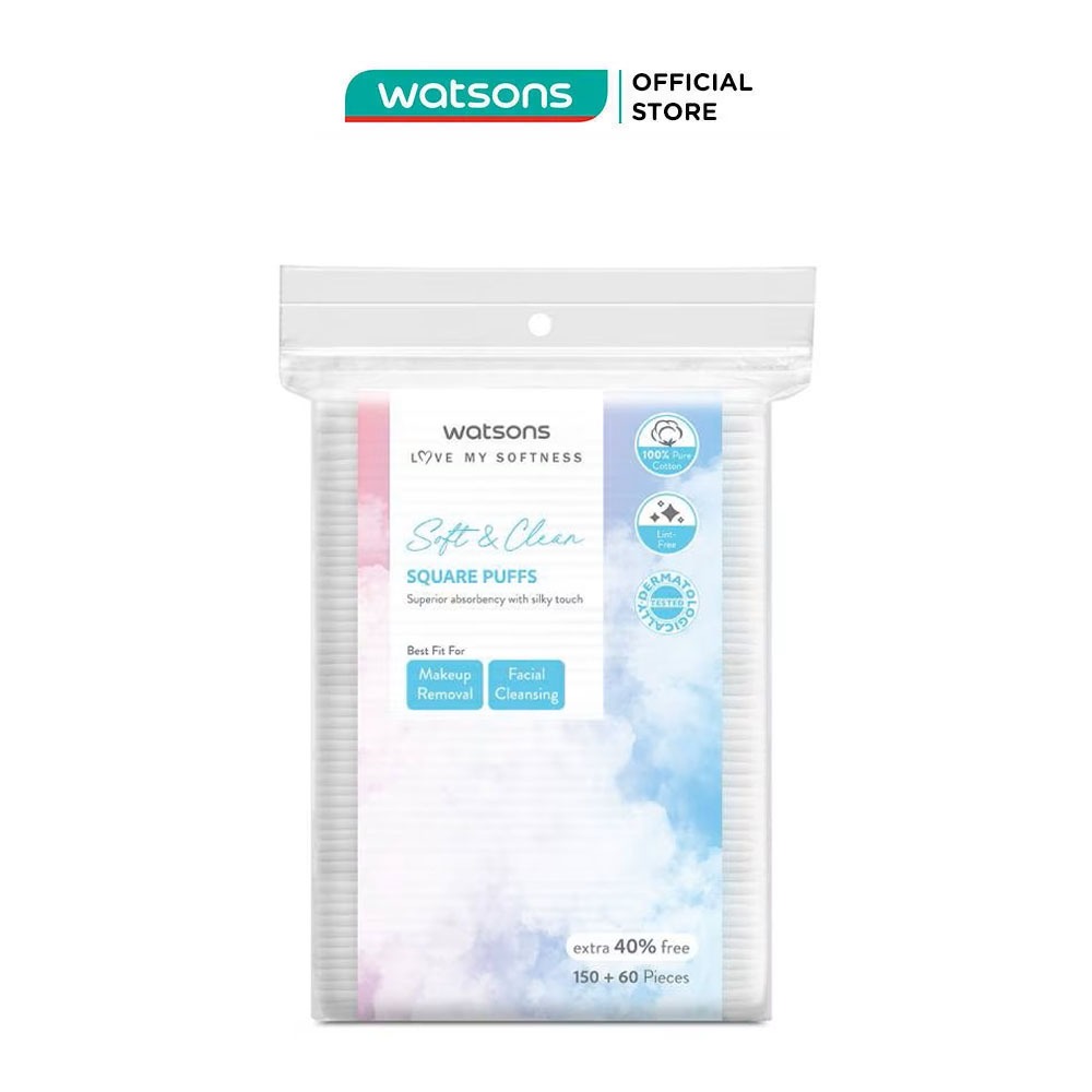 Bông Tẩy Trang Watsons Square Puffs 150S+40% | Shopee Việt Nam