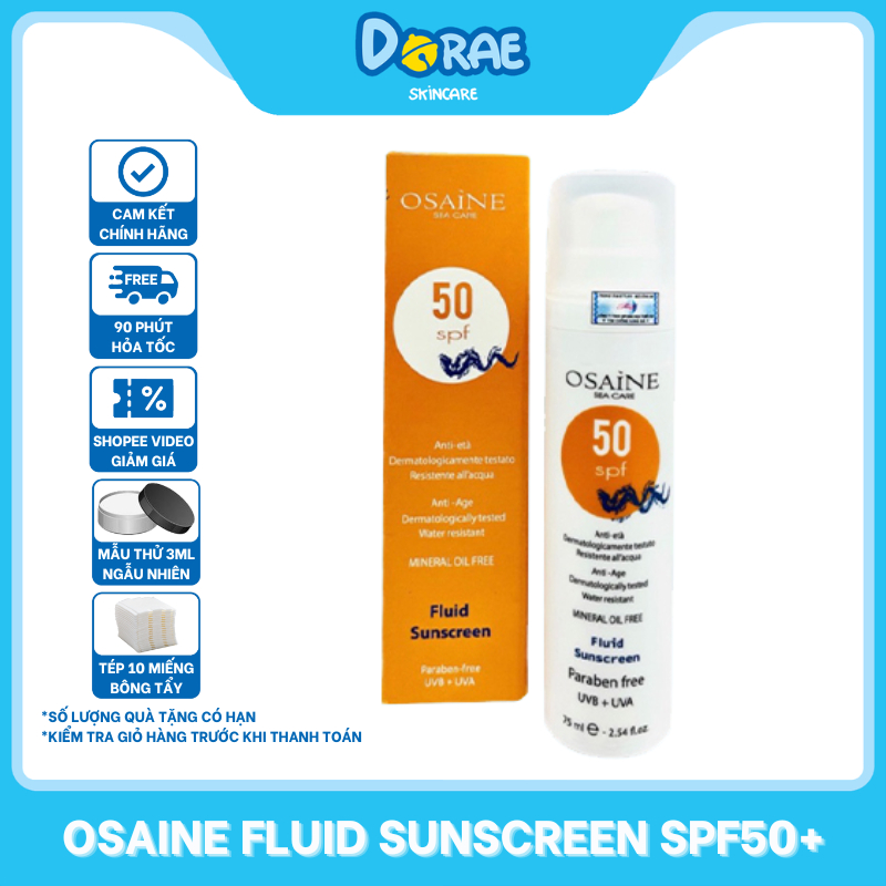 OSAINE I Kem chống nắng dưỡng da Osaine Fluid Suncreen SPF50 | Shopee ...