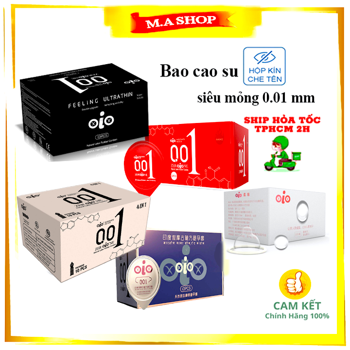 Bao cao su siêu mỏng 001 OiO kéo dài thời gian bcs nhiều gel bôi trơn ...