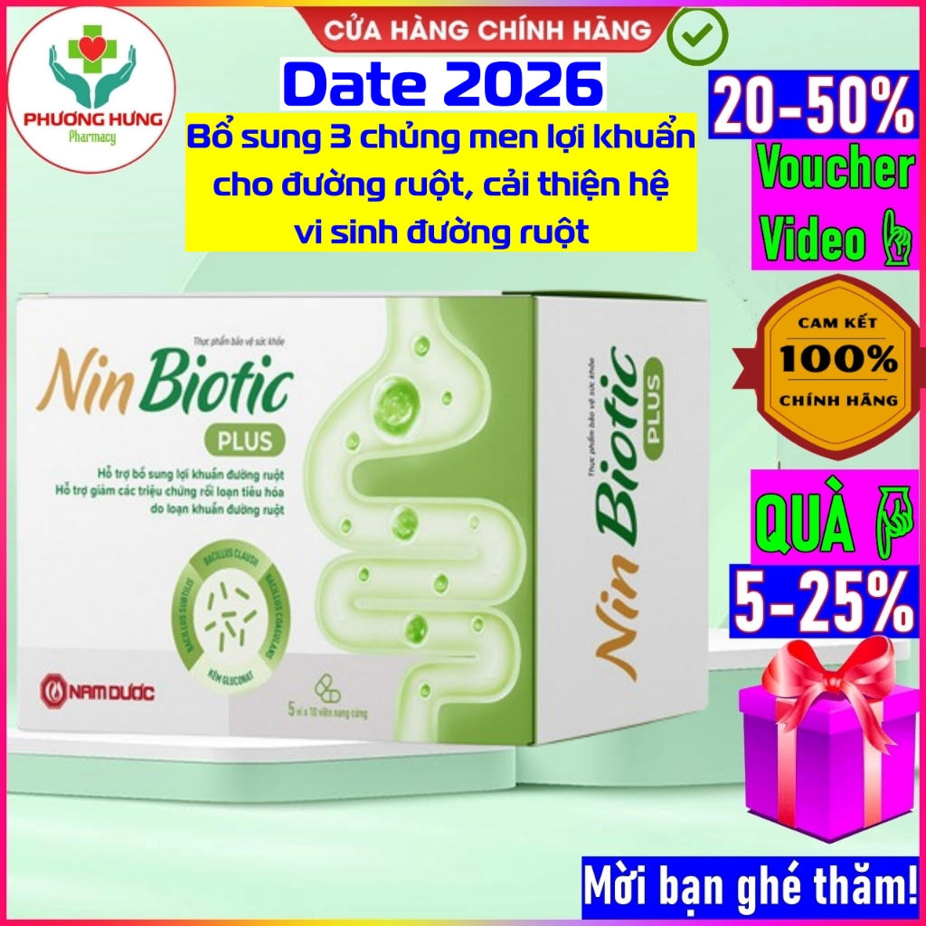 Men vi sinh Nin Biotic Plus bổ sung lợi khuẩn, cải thiện hệ vi sinh ...