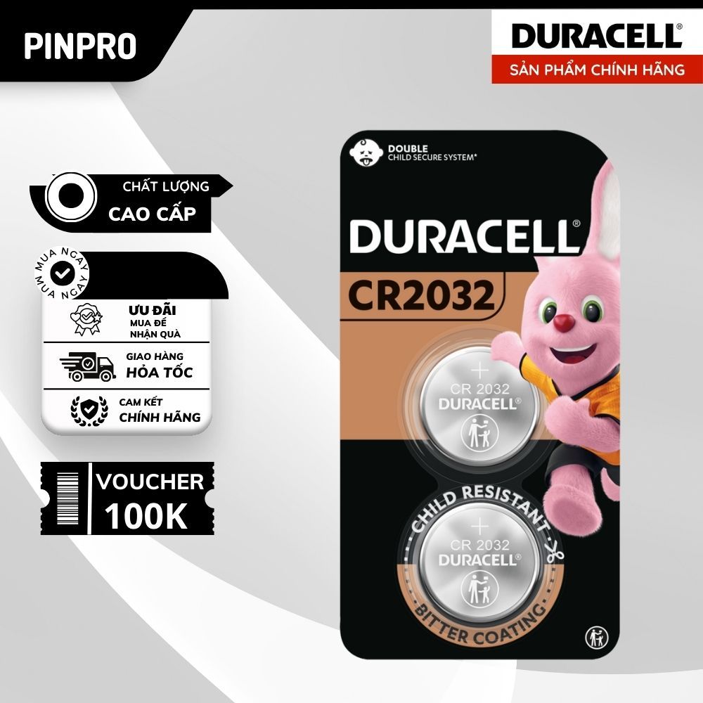 Pin CR2032 DURACELL Lithium 3V vỉ 2 viên, Pin cho Apple Airtag - Hàng ...