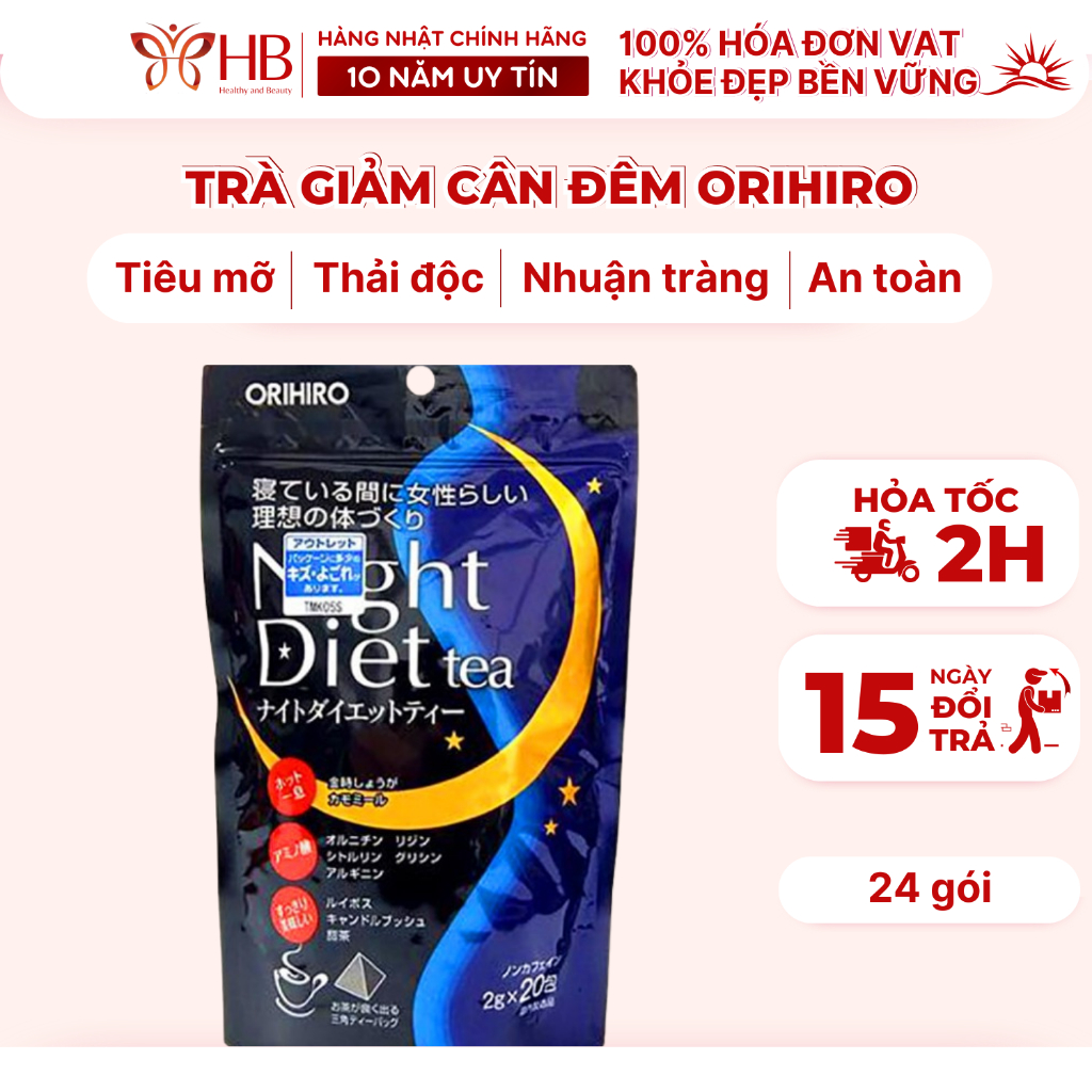 Trà giảm cân đêm Orihiro Night Diet Tea Nhật Bản loại 20 gói và 24 gói | Shopee Việt Nam