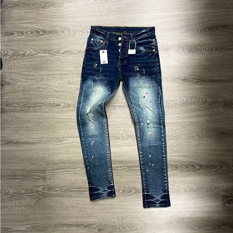 Quần jean pơ bồ xanh loang đậm vảy sơn 3 màu mã 015 | Shopee Việt Nam