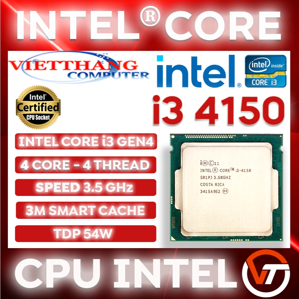 Bộ Vi Xử Lý CPU Core i3 4150 3.5 Ghz Socket 1150 ( Cũ - 2nd ) | Shopee ...