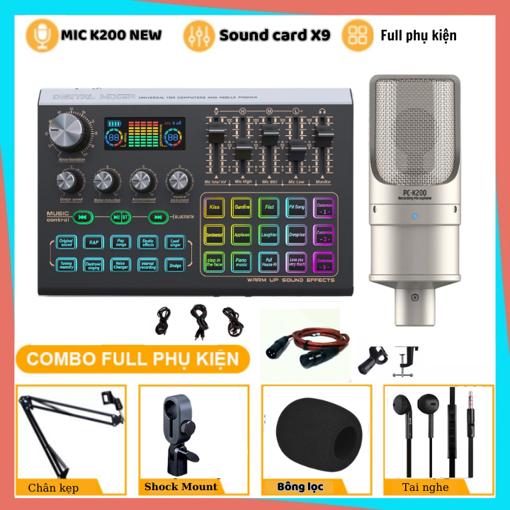 Trọn Bộ Sound Card X9 Mic Takstar PC K200 New Âm Thanh Sống Động, Hát ...