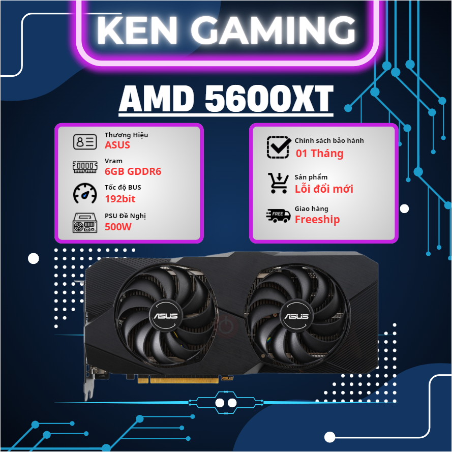VGA Asus 5600xt OC ( TUF 2Fan - RX5600XT - O6G-EVO-GAMING) | Shopee ...
