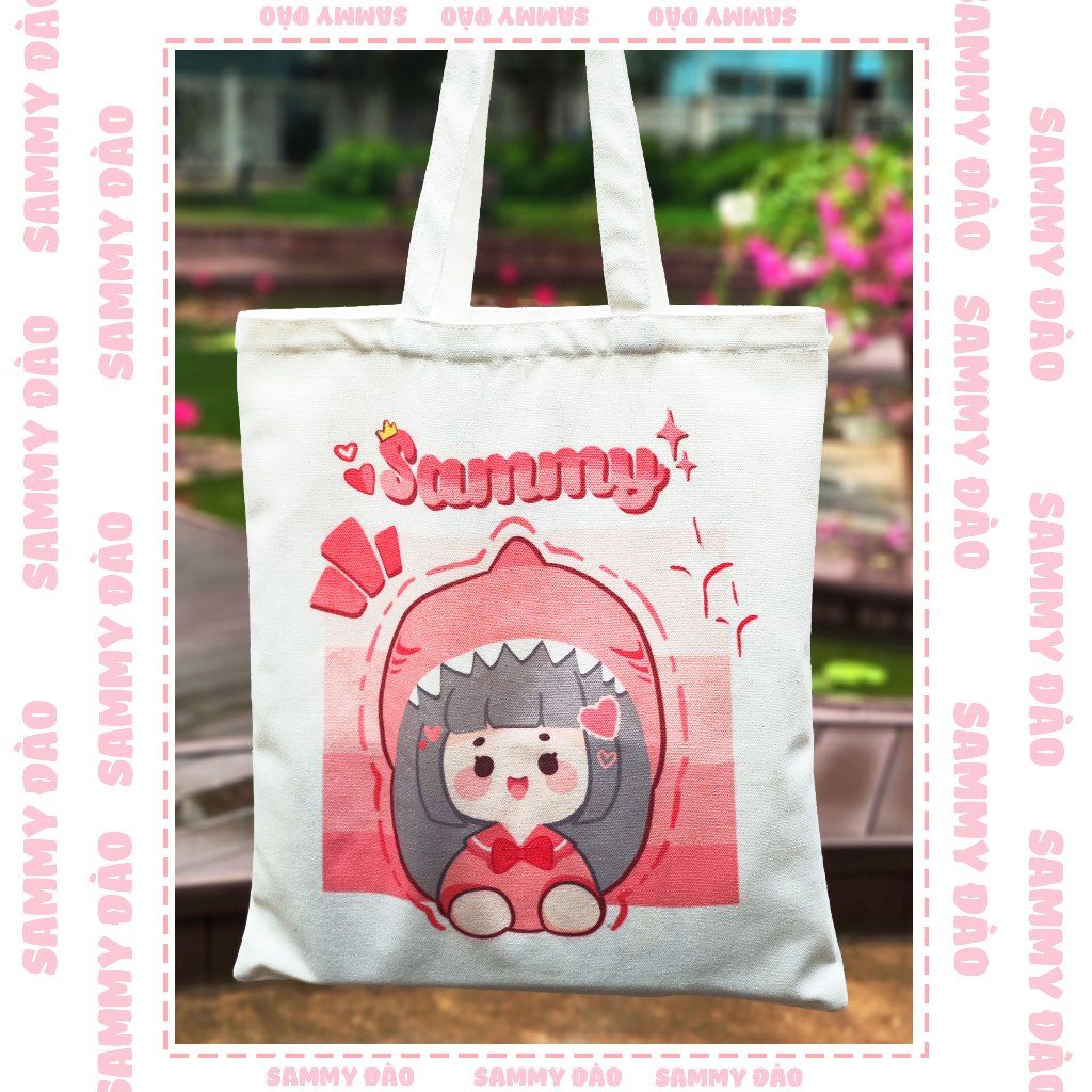Túi tò toe Sammy Đào, túi tote Sammy Hero team, túi vải Sammy Hero team ...