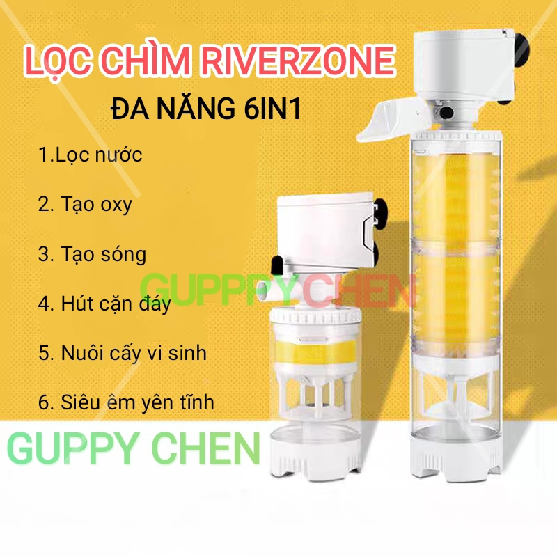 Máy Bơm Lọc Đa Chức Năng 6 Trong 1 Riverzone Bơm, Lọc, Tạo Sóng, Cung Cấp Oxy, Hút Phân, Tạo Vi ...