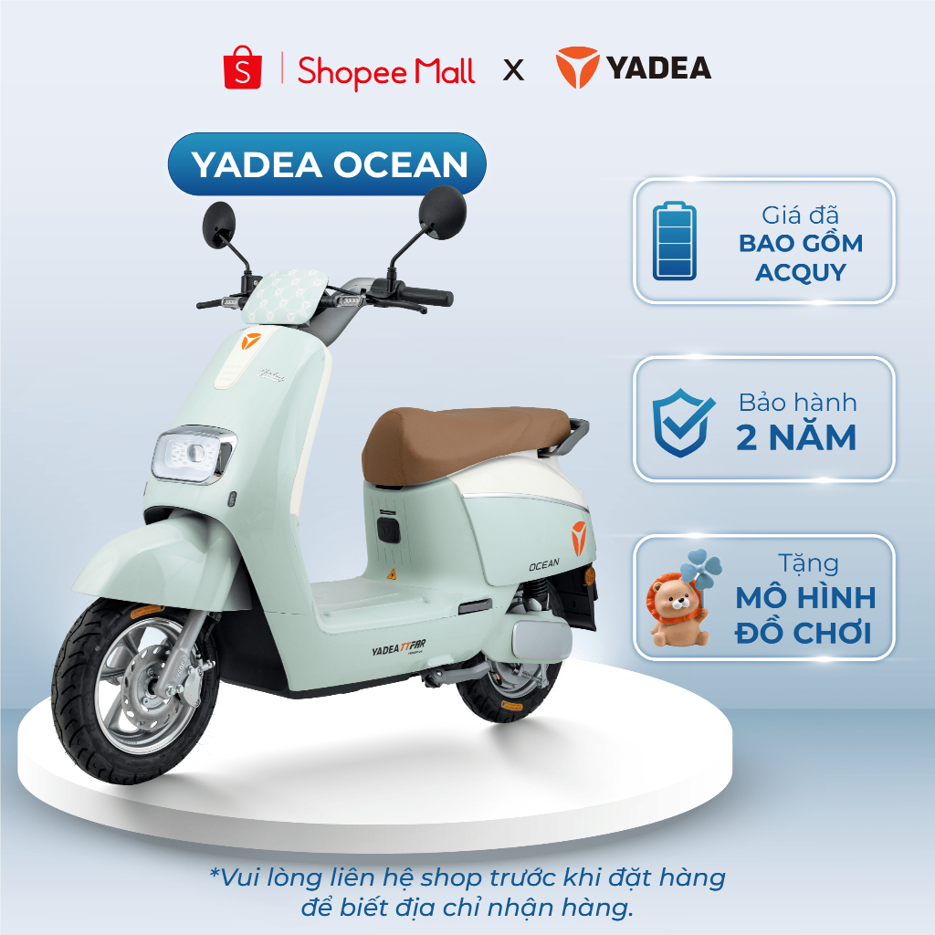 [TRẢ GÓP 0%] Xe Máy Điện Yadea Ocean Thiết Kế Tinh Tế 80Km Một Lần Sạc ...
