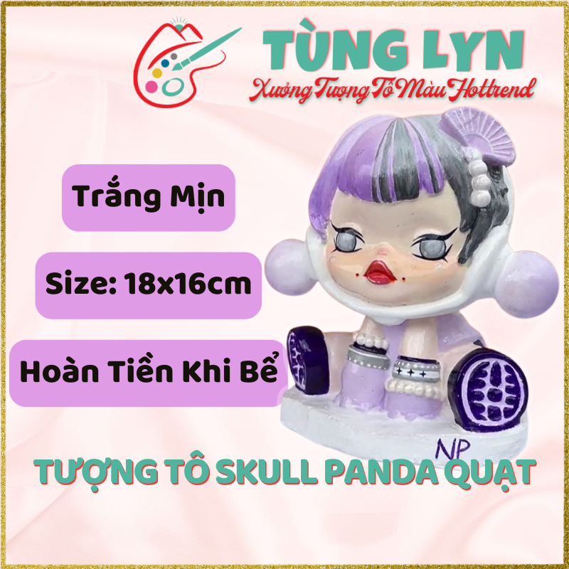 Tượng Tô Màu, Tượng Skull Panda Quạt, Size 18cm - [KÈM MÀU VÀ CỌ ...