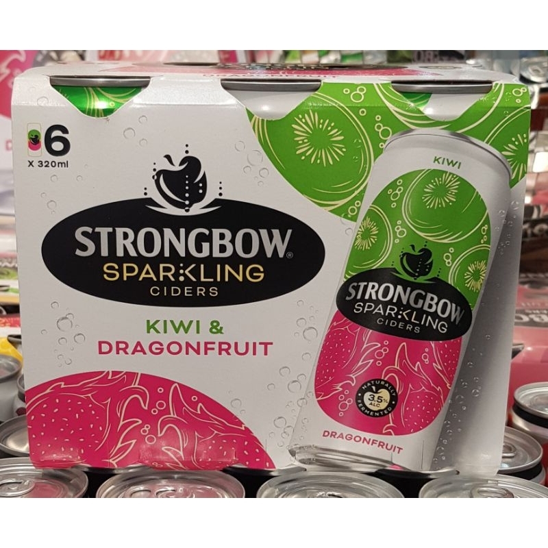 Lốc 6 lon strongbow kiwi & thanh long và thơm & lựu 330ml | Shopee Việt Nam