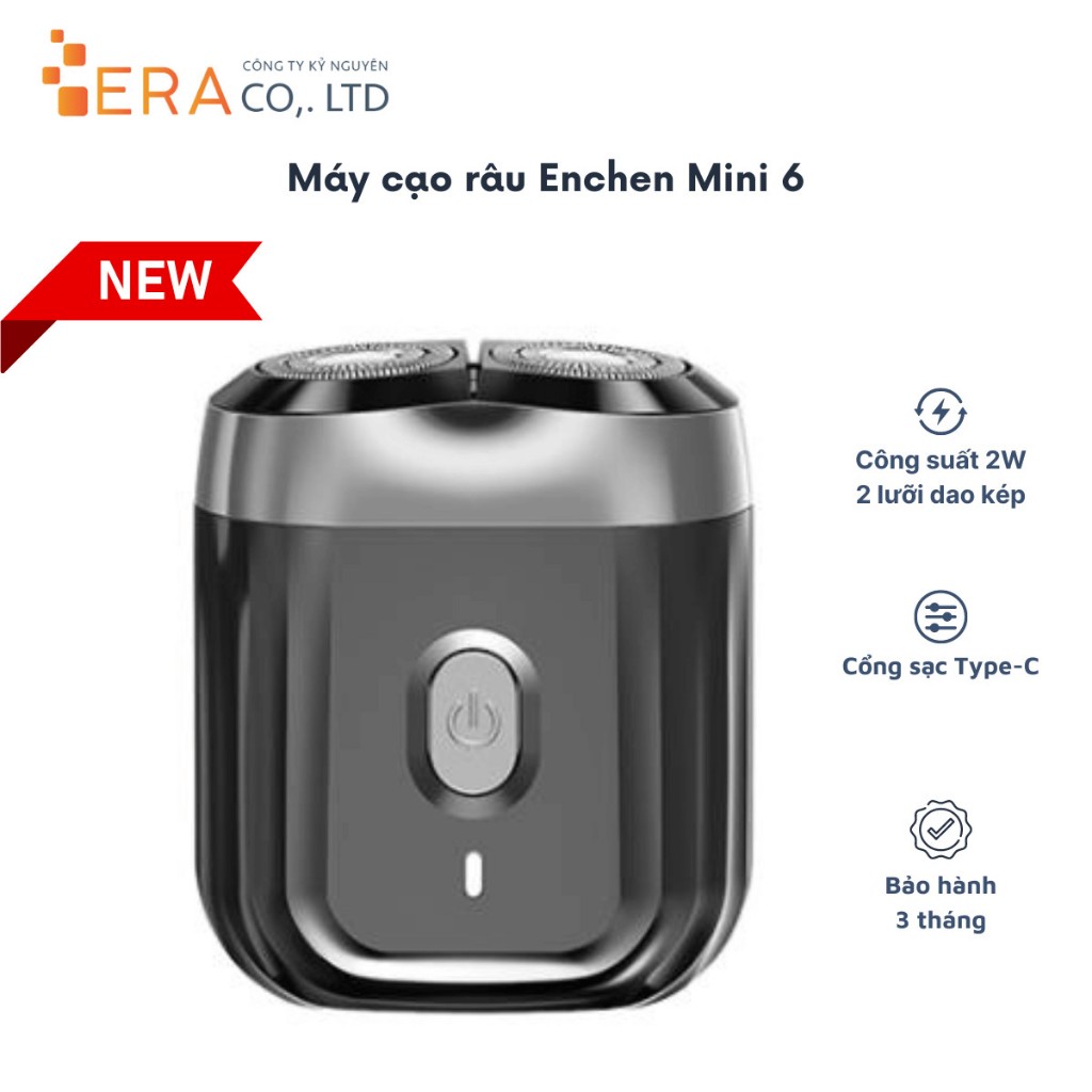 Máy cạo râu Enchen Mini 6 lưỡi dao kép mỏng, chống nước IPX7 - Hàng ...