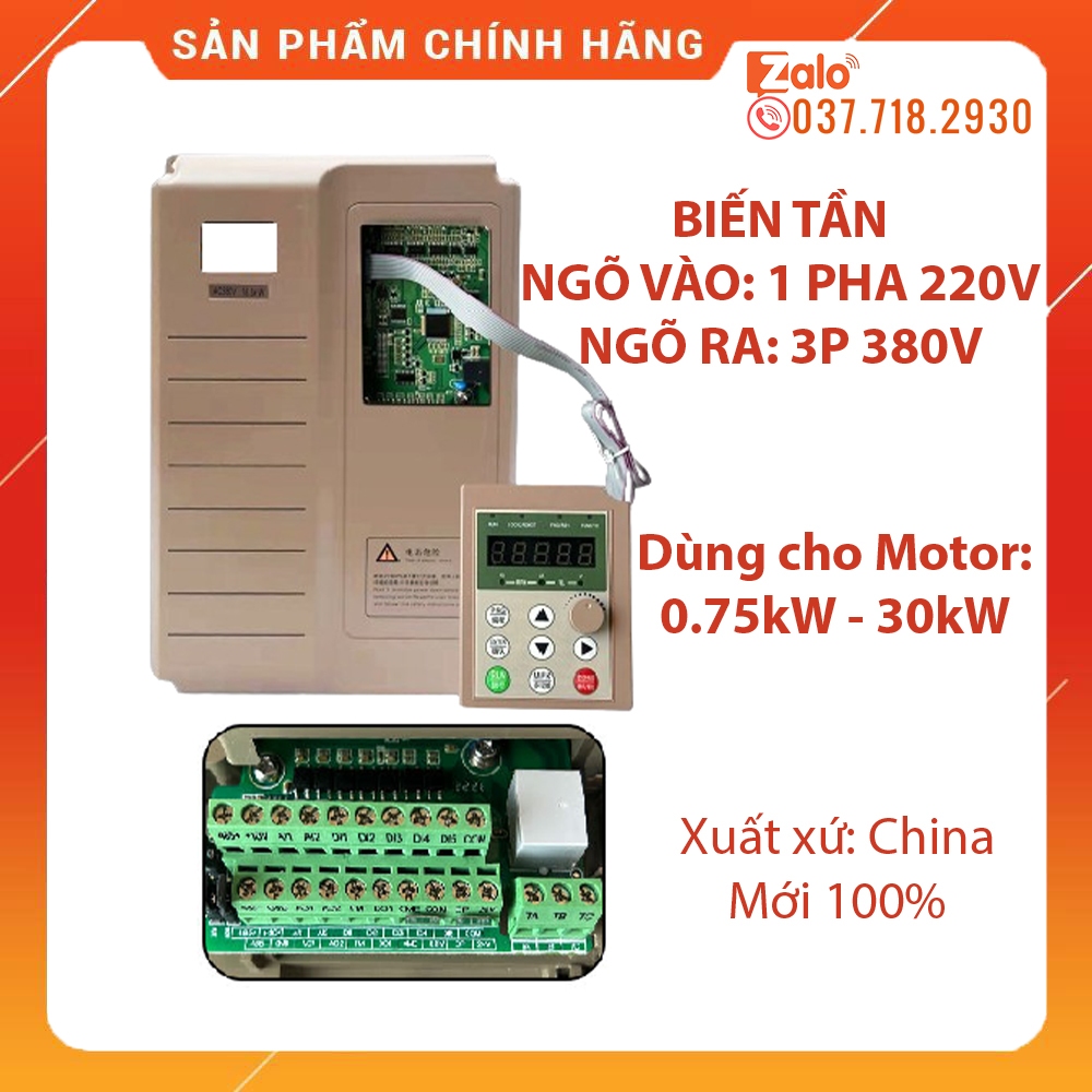 Biến Tần vào 1 pha 220V ra 3 pha 380V 18.5kw/ 25HP, Biến Tần vào 1 pha 220V ra 3 pha 380V 22kw ...