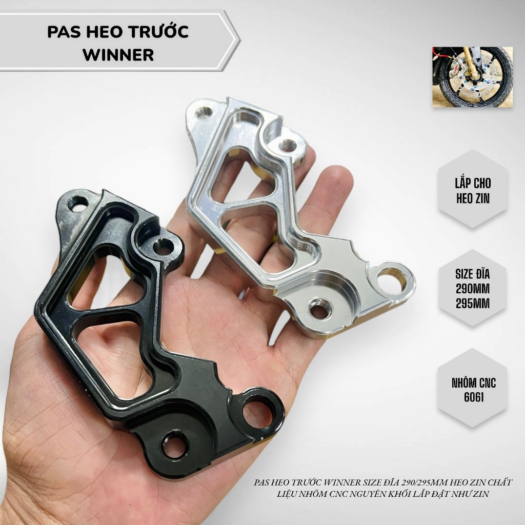 Pas heo trước WINNER size đĩa 290/295mm heo zin nhôm cnc nguyên khối ...