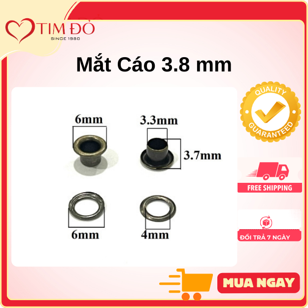 Khoen ore mắt cáo size từ 3.8mm - 5.6mm ,kim loại cao cấp không gỉ sử dụng cho quần áo, giày ...