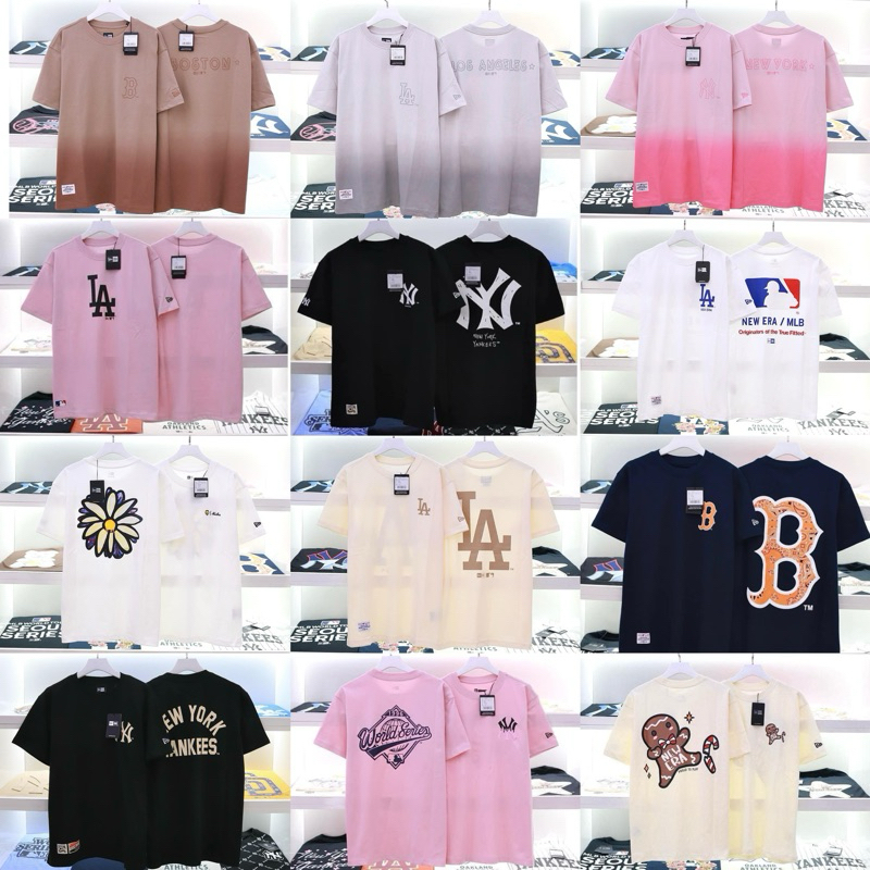 [Chính hãng] Tổng Hợp Áo thun New Era x mlb màu đen unisex, chính hãng 2023 logo LA, NY, AS ...