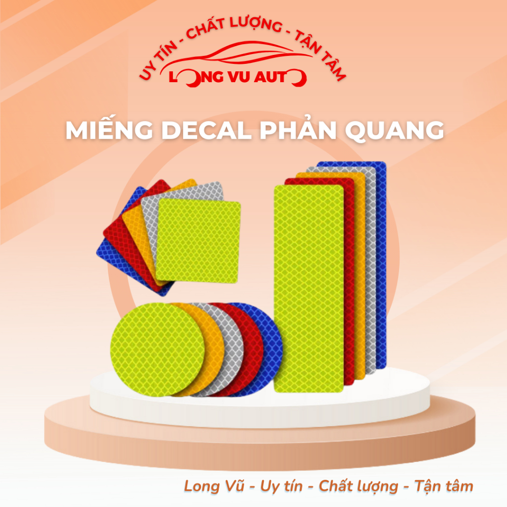 Miếng decal dán xe phản quang cảnh báo ban đêm , Decal phản quang dán ...