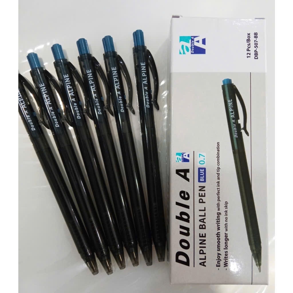 Combo 1 hộp 12 cây bút Tri Touch – DoubleA, Ngòi 0.7mm mực xanh ...