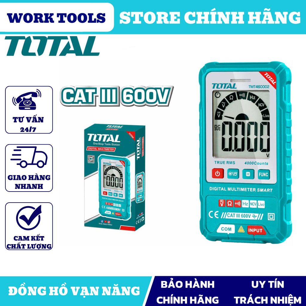 ĐỒ NGHỀ TOTAL Đồng hồ đo điện vạn năng TMT460002 | Shopee Việt Nam