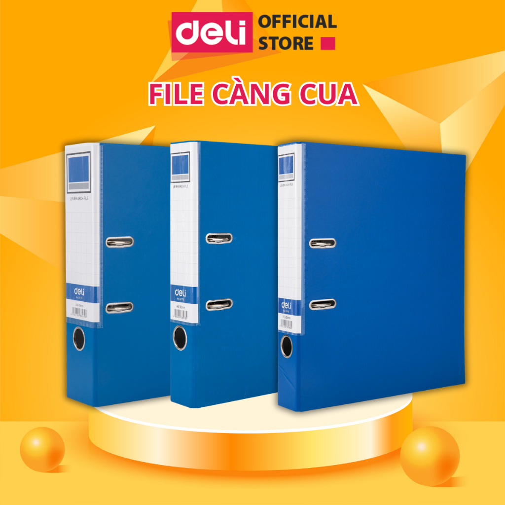 File Càng Cua Deli Kẹp Tài Liệu Deli - Khổ A4/FC - 5cm/7cm Màu Xanh ...