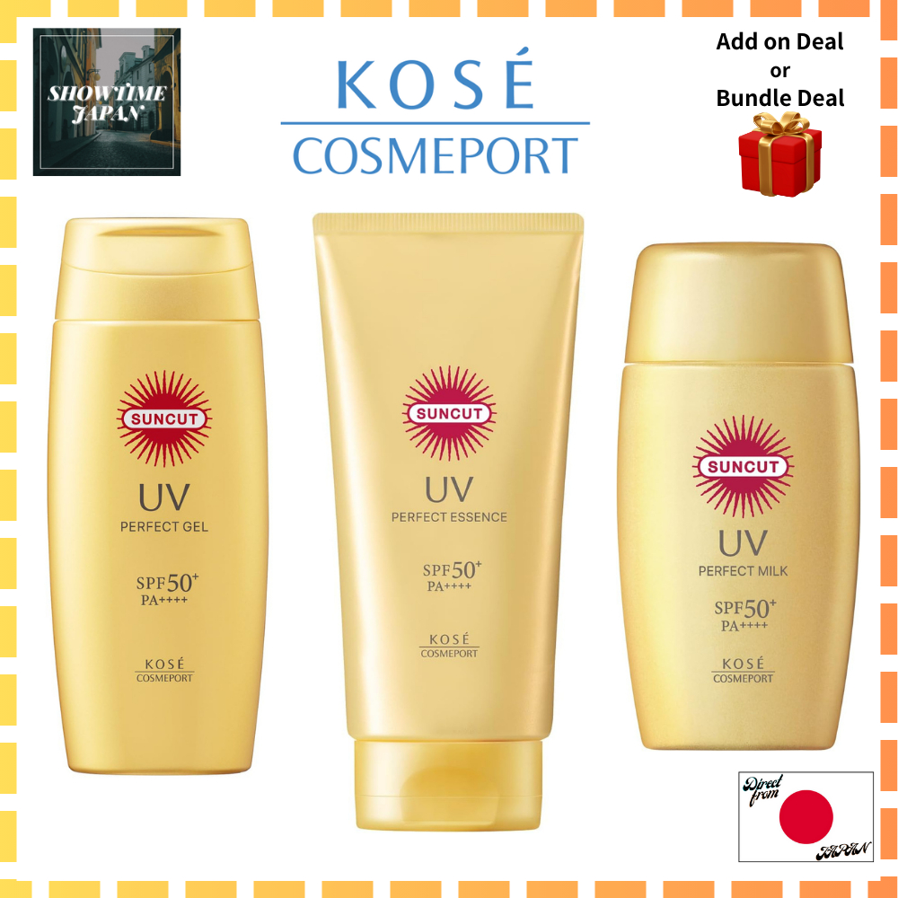KOSE Suncut Perfect UV SPF50+ PA++++ UV Water Resistant [Gel / Milk / Essence] Sunscreen ...