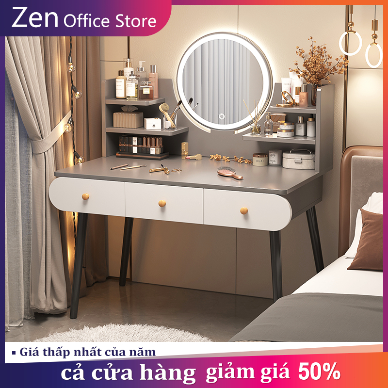 ZEN bàn trang điểm bắc âu có đèn Led có gương sáng thông thời trang đơn ...
