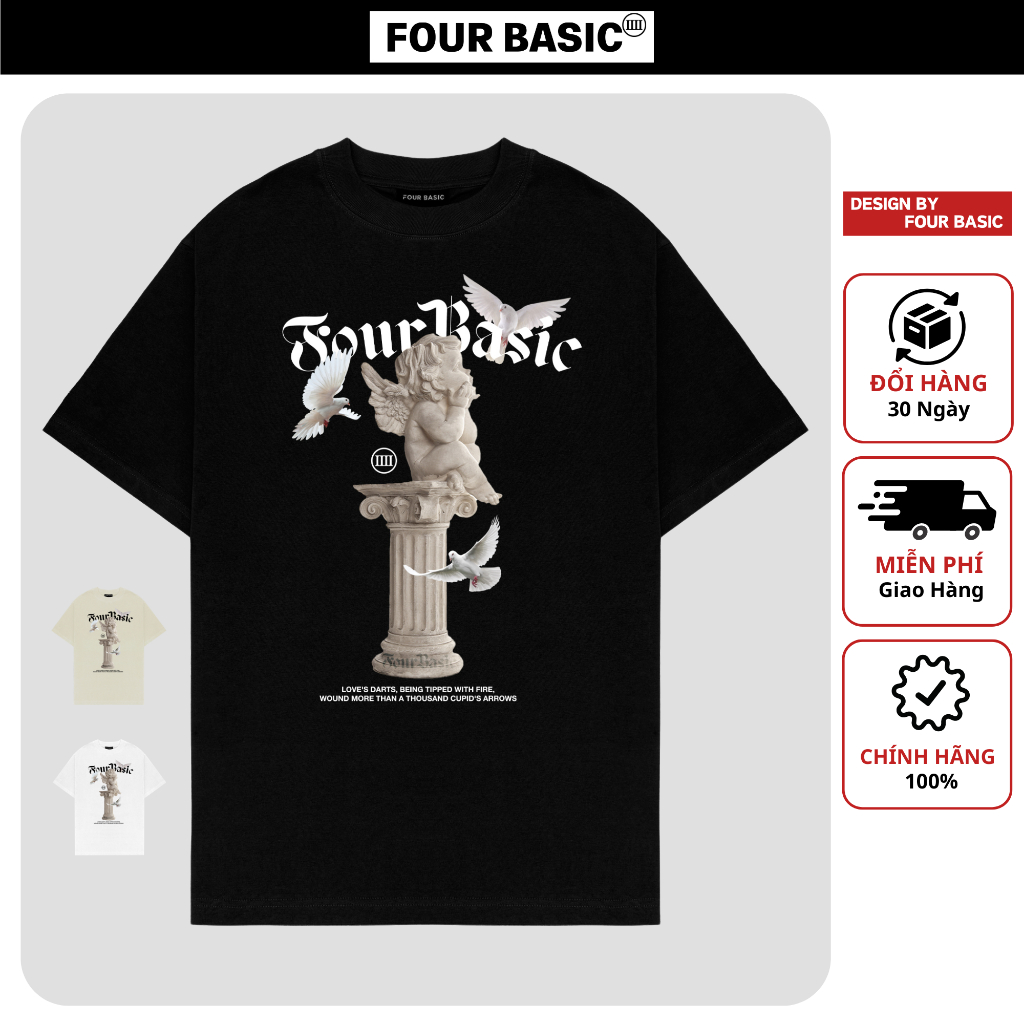 Áo thun Four Basis Angel Fullbox phông Streetwear cổ tròn Nam Nữ 100% ...
