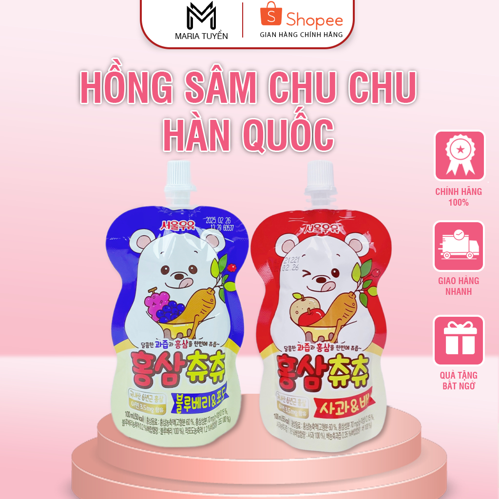 [Giá Tốt Nhất] Nước Hồng Sâm Chu Chu Hàn Quốc, Giúp Trẻ Tăng Sức Đề ...
